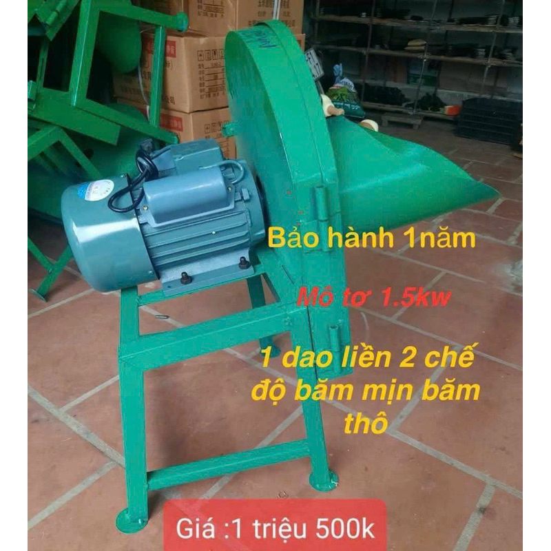 MÁY BĂM THÔ BĂM MỊN chuối cỏ voi cành cây 1.5kw tốc 2900 vòng(KÈM LƯỠI ...