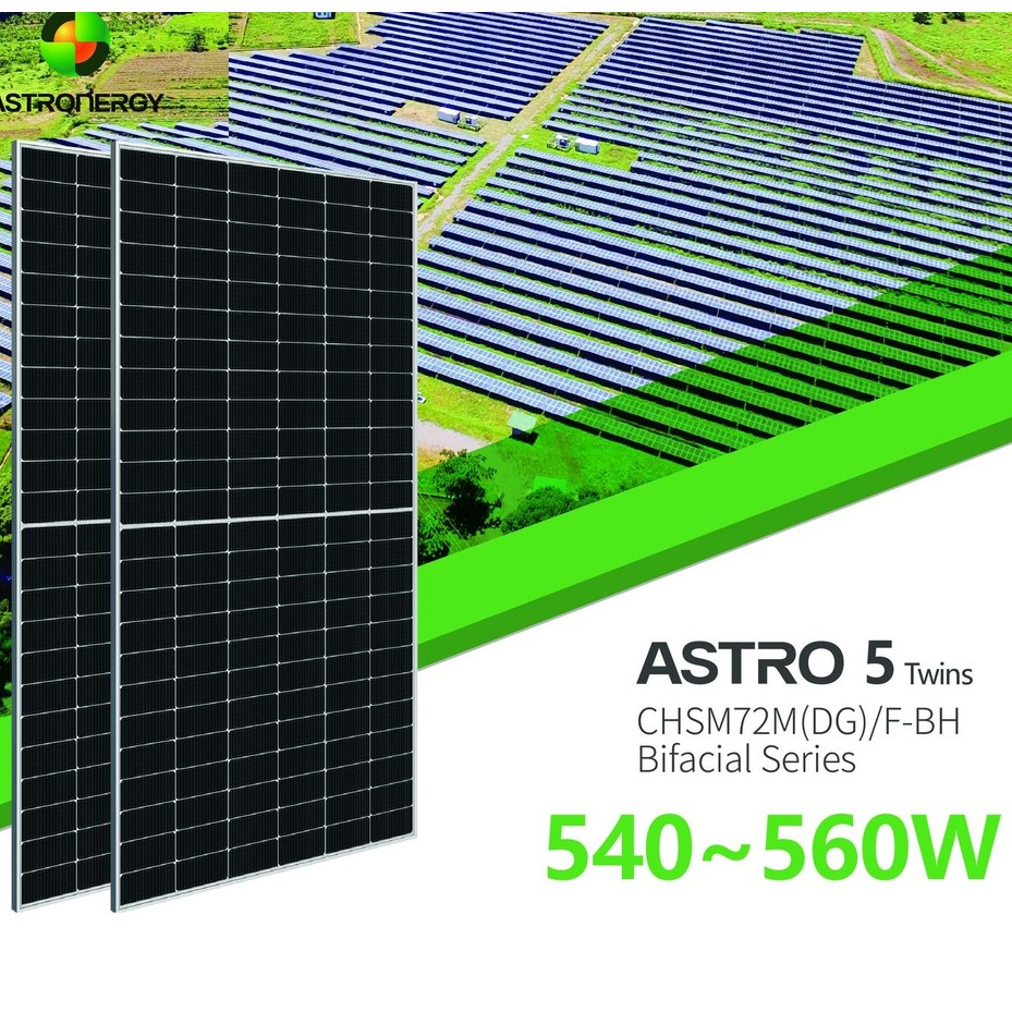 Tấm pin mặt trời 2 mặt kính ASTRONERGY 540W - 440W Jinko Tiger Neo Type Bifacial Mono-Loại A ...