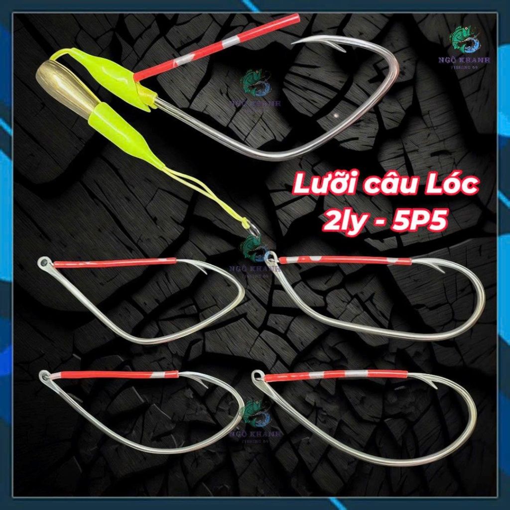 Lưỡi câu cá lóc 2ly 5p5 thép trắng không rỉ siêu bén, lưỡi câu nhái ...