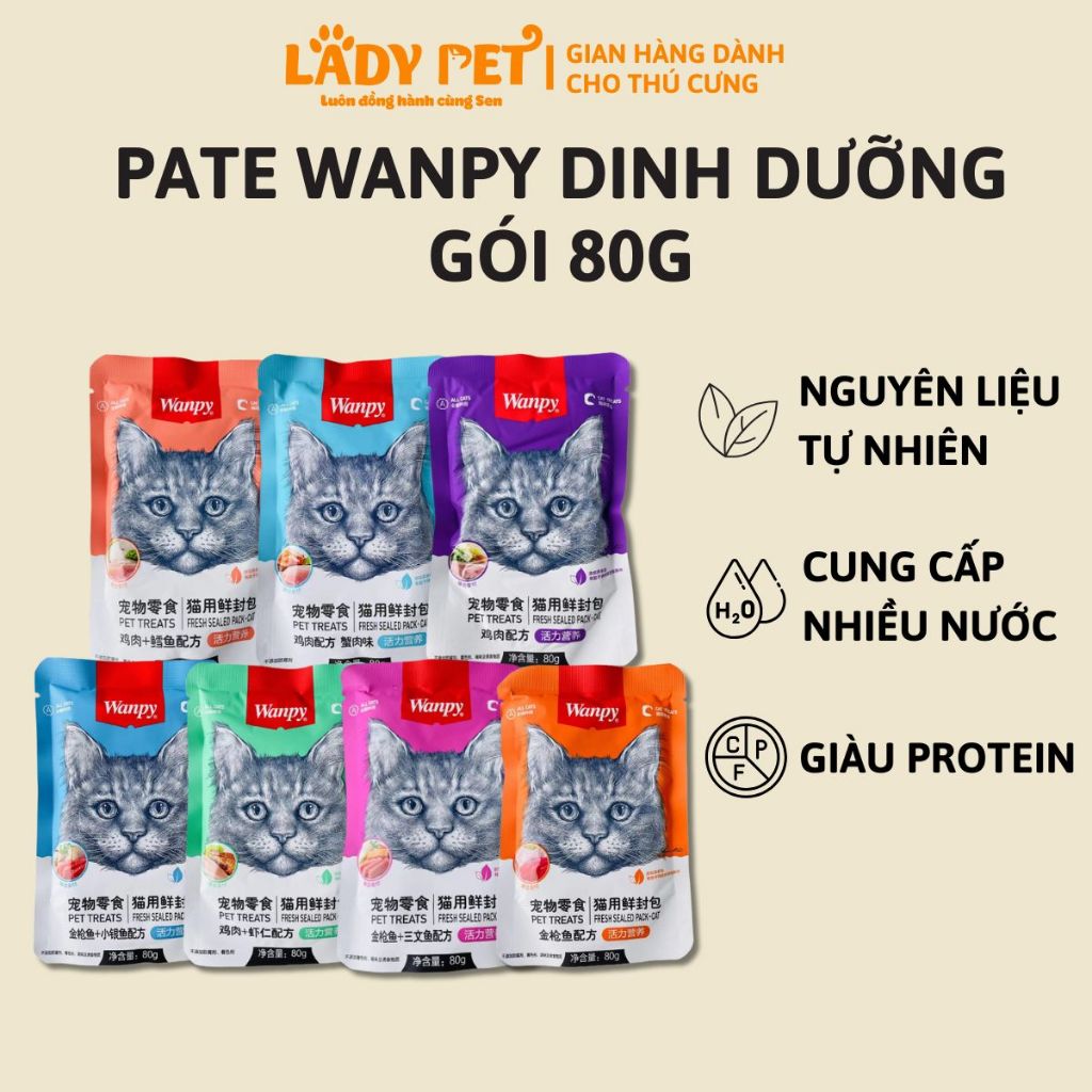 Pate Wanpy Túi 80gr Cho Mèo Mọi Lứa Tuổi, Pate Dinh Dưỡng Neeka Dạng ...