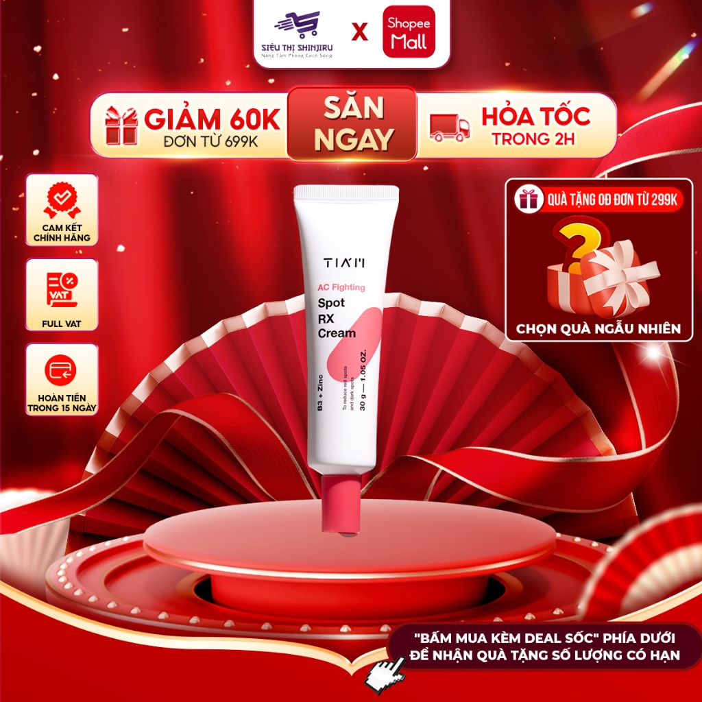 Kem Chấm Mụn Mờ Thâm Tia'm AC Fighting Cream Giảm Mụn, Liền Sẹo 10% ...