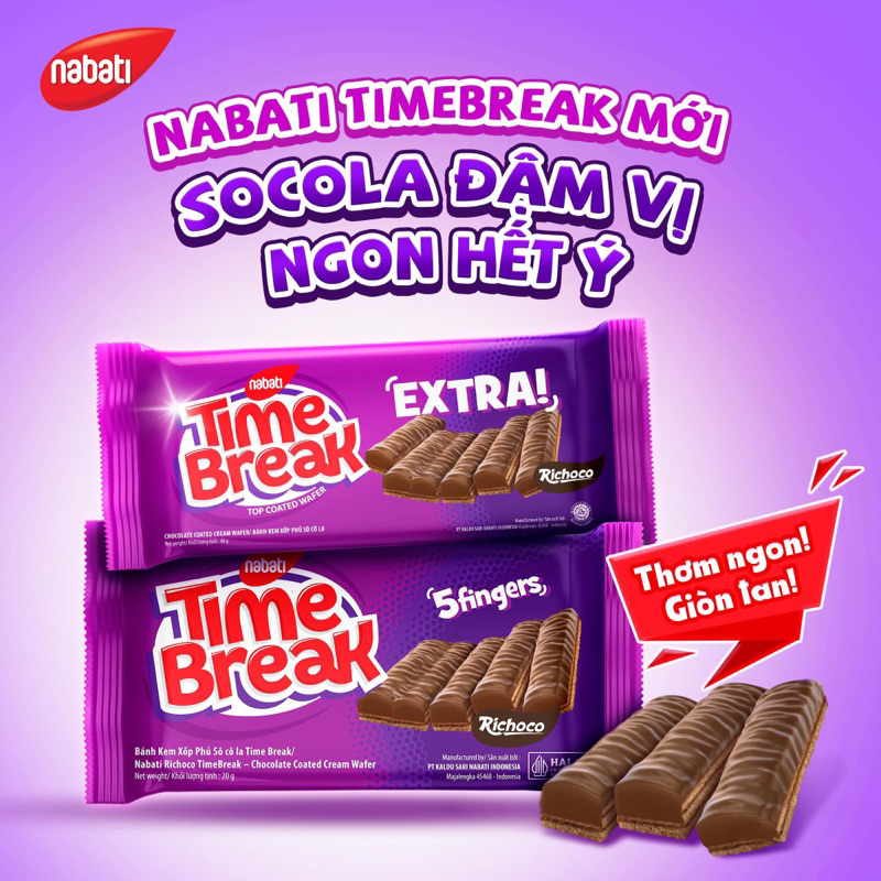 Bánh Nabati Phủ Socola Time Break 48gram | Shopee Việt Nam