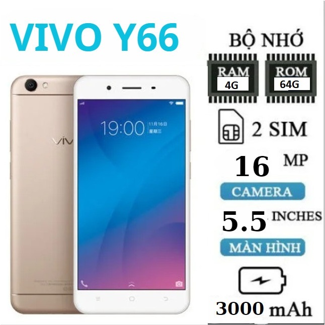 điện thoại 2 sim cảm ứng ViVo y66 ram 4/64G chạy 4g mượt | Shopee Việt Nam