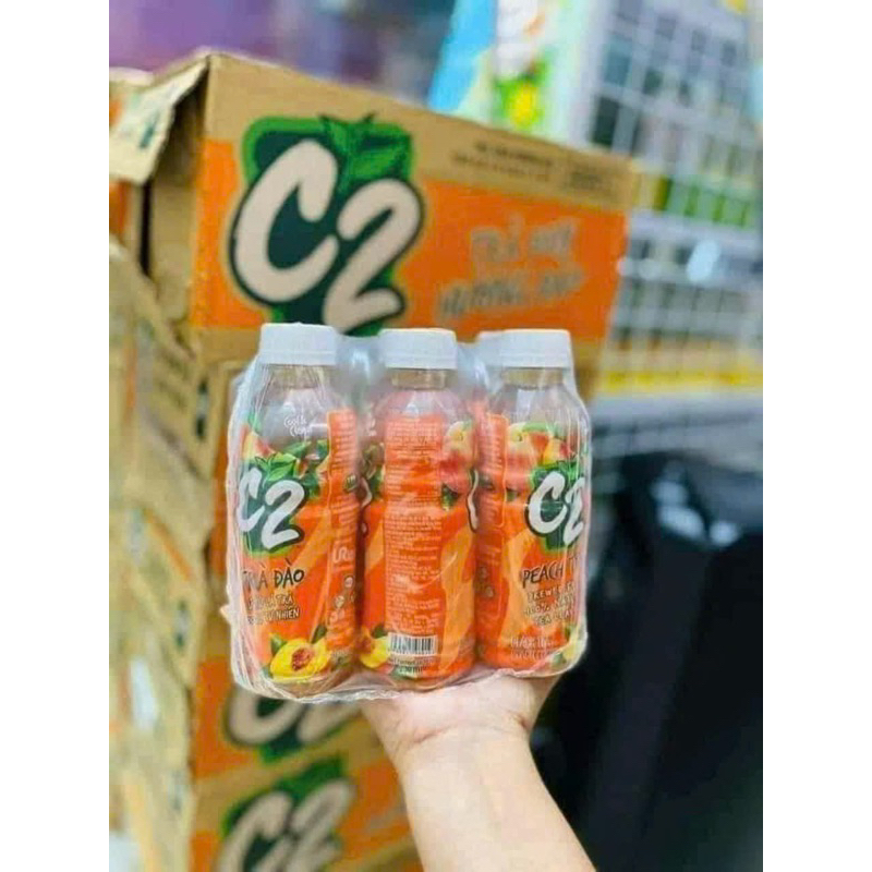 Thùng 24 chai Trà đào C2 chai 225ml | Shopee Việt Nam