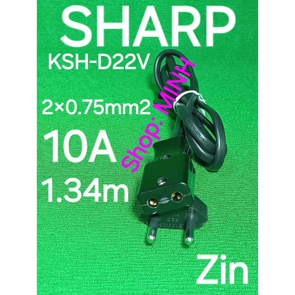 Dây nguồn nồi cơm Sharp Thái KSH-D22V zin theo máy – dây nguồn 2 lỗ tròn nồi cơm điện nắp rời ...