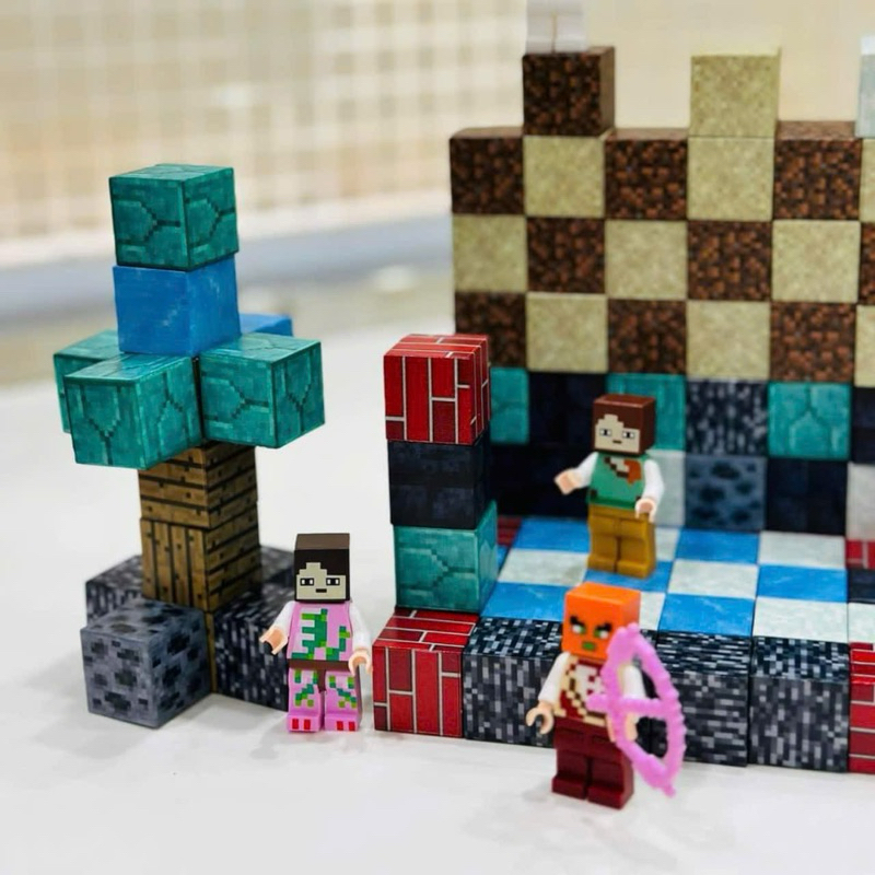 Mô Hình Lắp Ráp Minecraft Từ Các Khối Nam Châm Block Minecraft Nam Châm ...