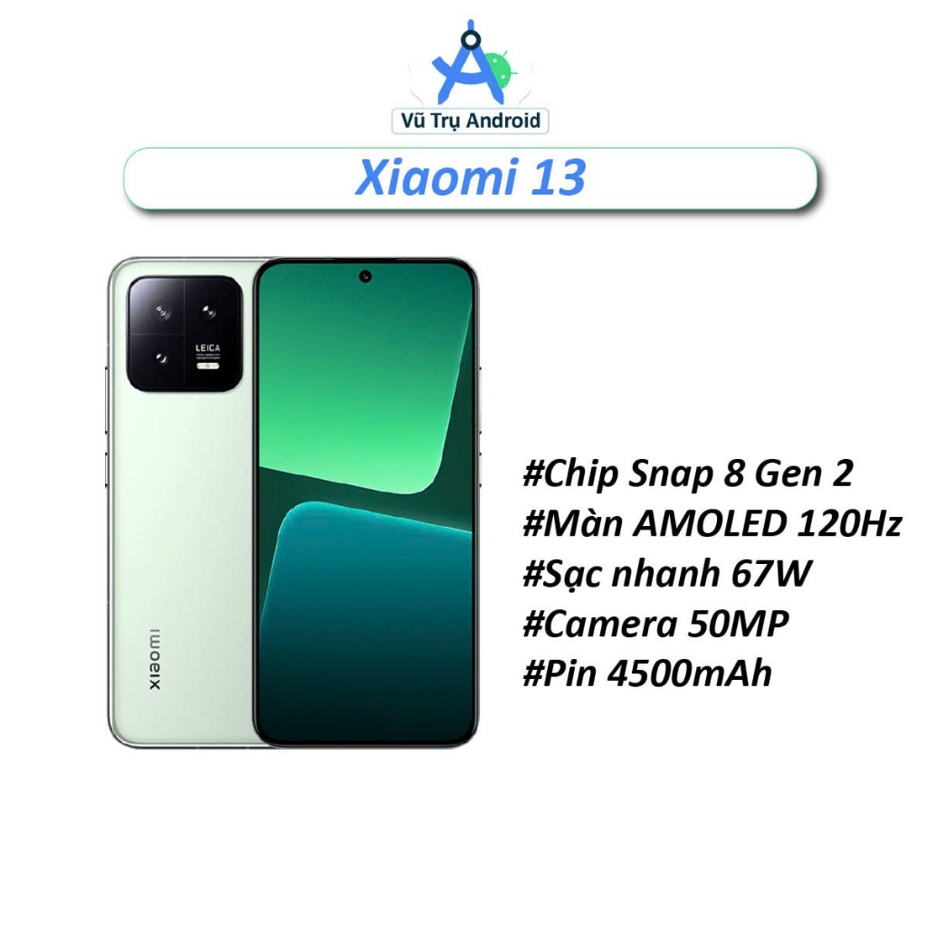 Điện thoại Xiaomi Mi 13 rom quốc tế RAM 8/128GB chip Snapdragon 8 Gen 2 ...