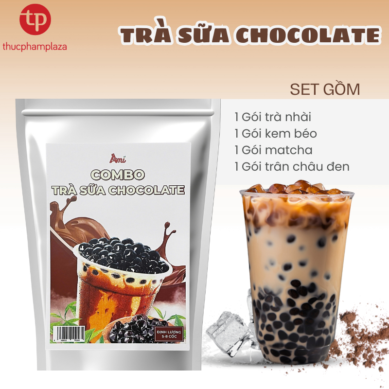 Set nguyên liệu trà sữa chocolate- Set trà sữa chocolate tự nấu, đậm vị ...