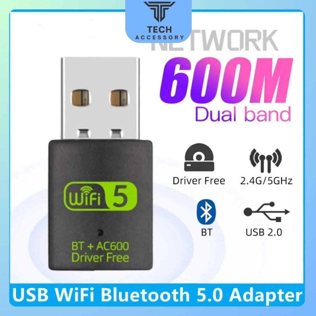 Bộ Thu Sóng Wifi 5G và Bluetooth 5.0, USB Wifi USB Bluetooth cho Máy ...