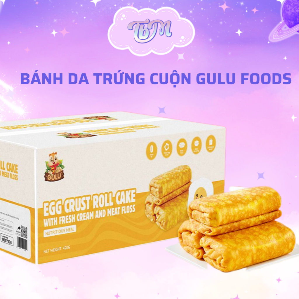 [HÀNG MỚI]1 HỘP bánh Gulu Foods bánh da trứng cuộn, bánh diêm mạch, bánh natto sữa, bánh ruốc ...