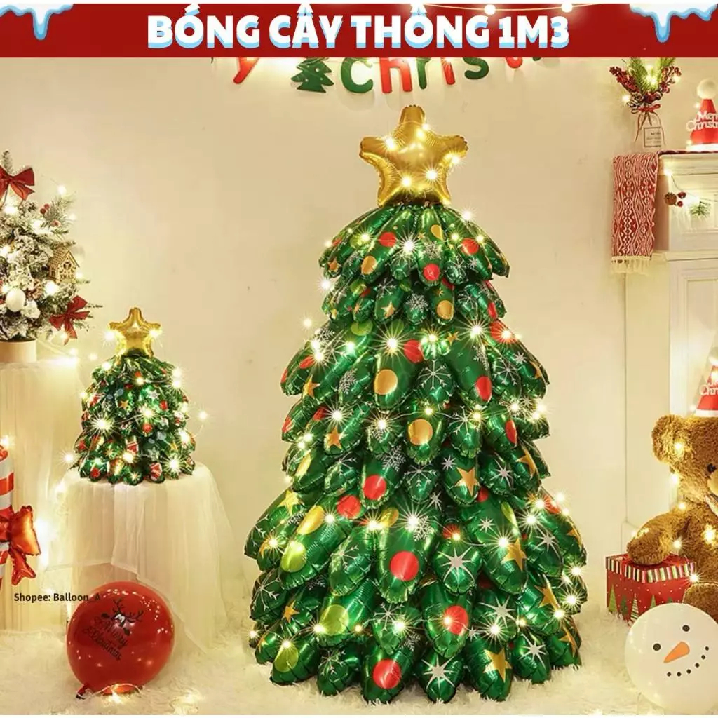 Cây thông noel 1m3, cây thông trang trí giáng sinh, decor noen bằng ...