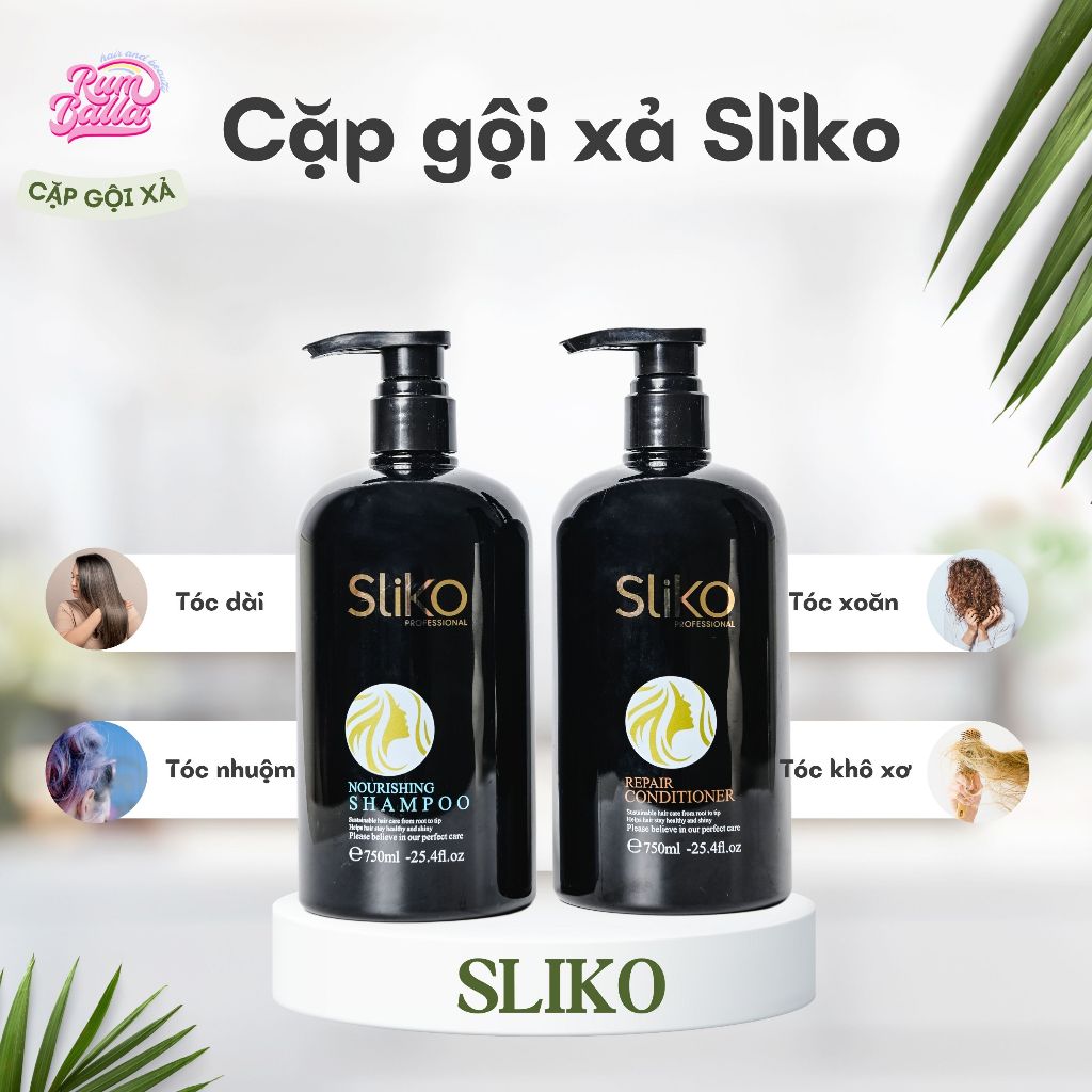 Combo Dầu Gội, Dầu Xả SLIKO Hương nước hoa Dưỡng tóc khô xơ rối Công ...