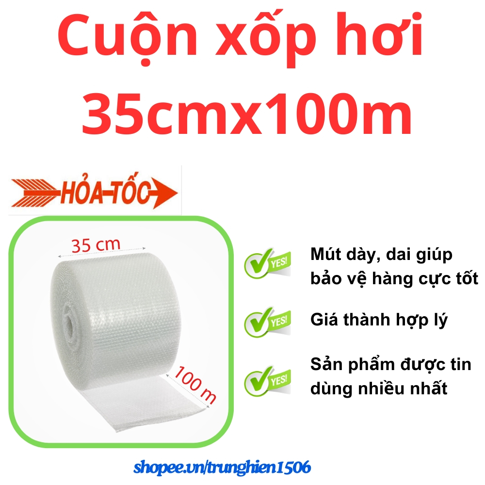 Cuộn xốp hơi khổ 35cm x 100m | Shopee Việt Nam