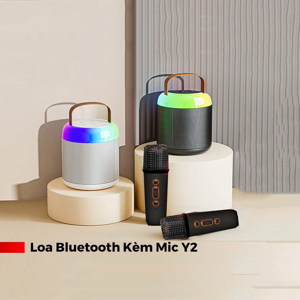 Loa Bluetooth Mini Karaoke Kèm Mic Y2 - 2 Màng Bass Cực Căng - Nhiều ...