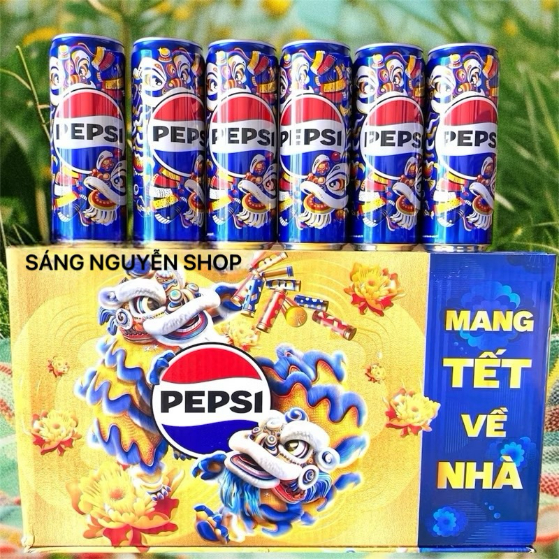Thùng 24 Lon Nước Ngọt Có Gaz Pepsi Lon Xanh 320ml/lon [ Mẫu Tết ] | Shopee Việt Nam