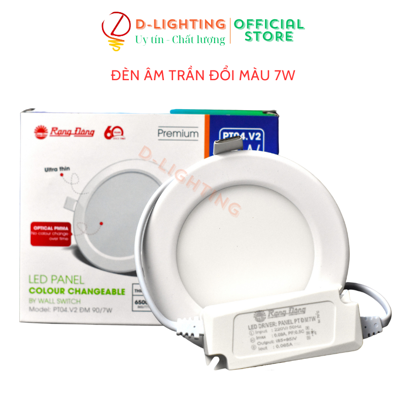 Đèn led âm trần Rạng Đông đổi màu PT04.V2 90 7W | Shopee Việt Nam