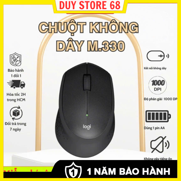Chuột Không Dây Logi.tech M330 Silent Plus Không Gây Tiếng Ồn, Chuột Máy Tính USB Kết Nối Máy ...