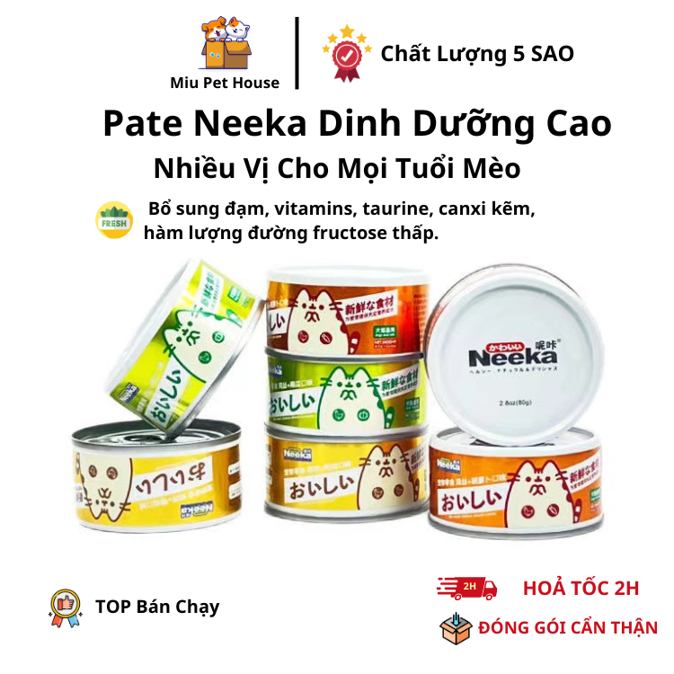 Pate Neeka Lon 85g Dinh Dưỡng Cao Nhiều Vị Cho Mọi Lứa Tuổi mèo | Shopee Việt Nam