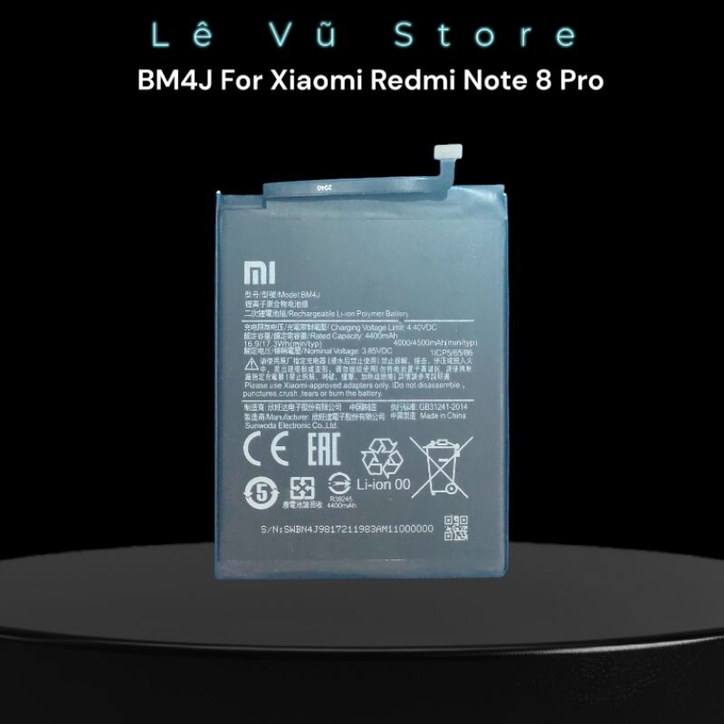 Pin Xiaomi Redmi Note 8 Pro [BM4J / 4500mAh] Đen | Shopee Việt Nam