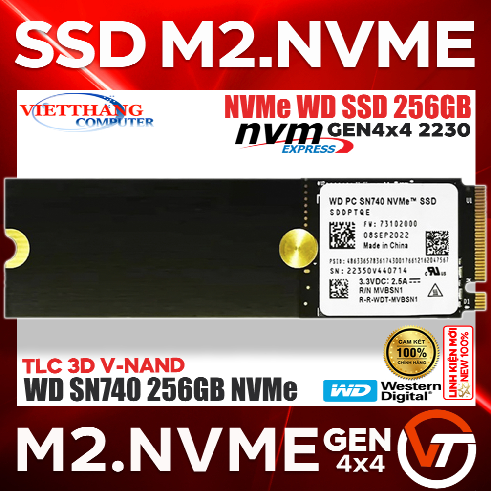 SSD Western Digital ( WD ) Nvme SN740 256G M.2 PCIe 4.0 Gen4x4 2230 ...