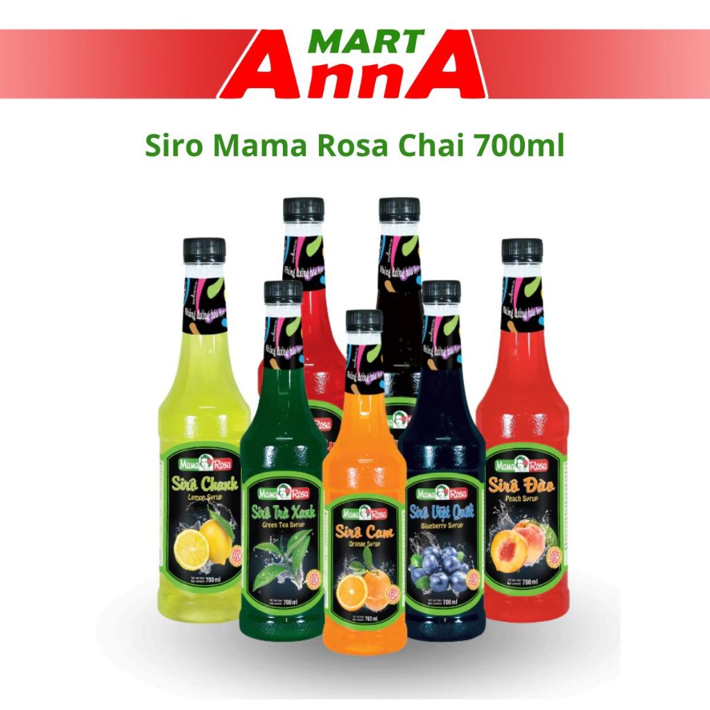 Siro trái cây Mama Rosa thơm ngon đúng vị, nước hoa quả AnnA Mart nhiều vị dùng pha chế đồ uống ...