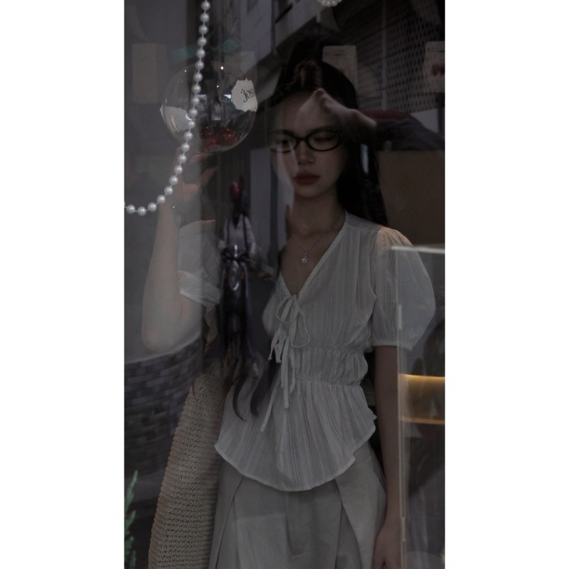 [SMOR.VN] Áo nữ buộc nơ chít eo CHITOP | Shopee Việt Nam