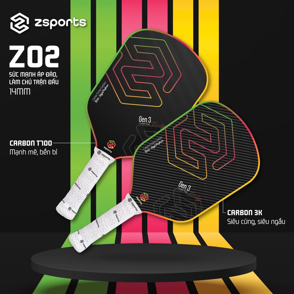 Vợt Pickleball Z02 Gen 3 Technology - Pro Play Edition Zsports CHÍNH ...