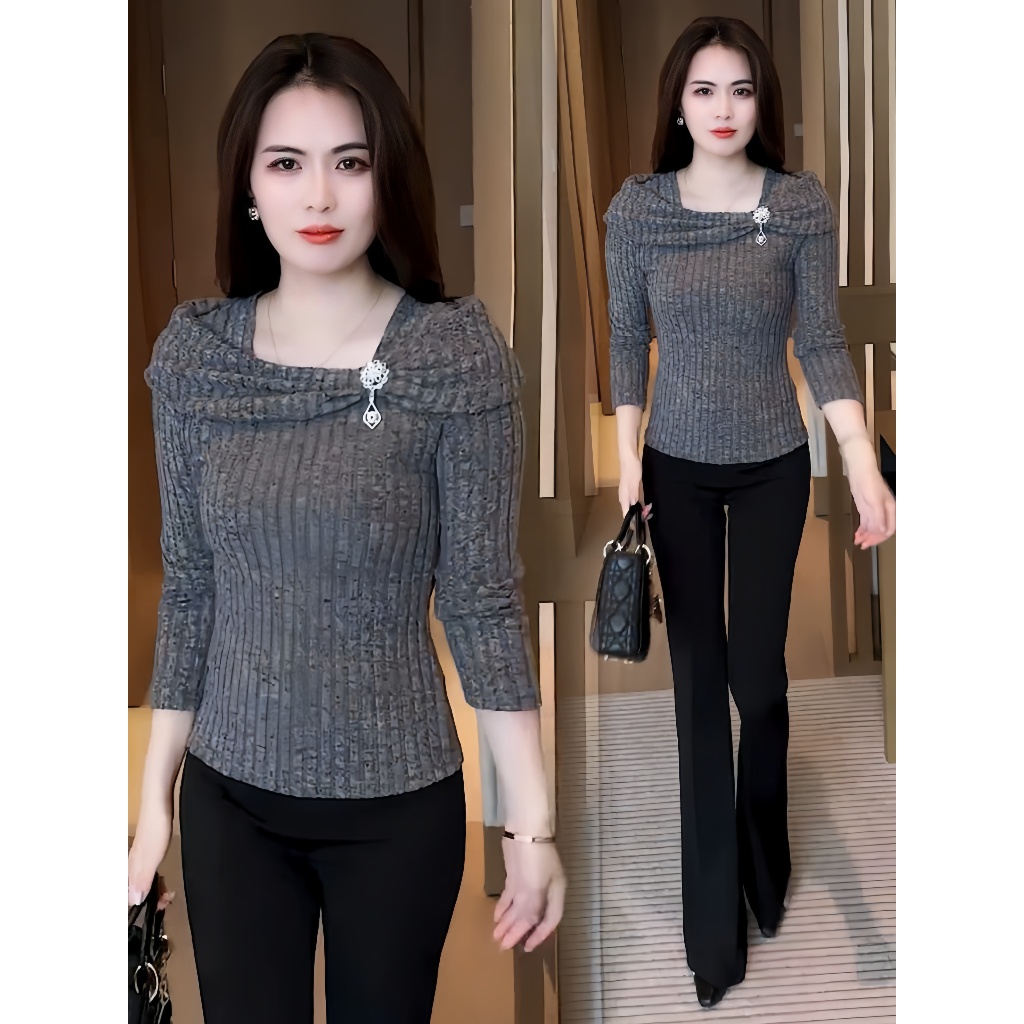 Áo Len Nữ Cổ Vuông Chất Len Mềm Mịn, Thiết Kế Sang Trọng Thời Trang DT69 | Shopee Việt Nam