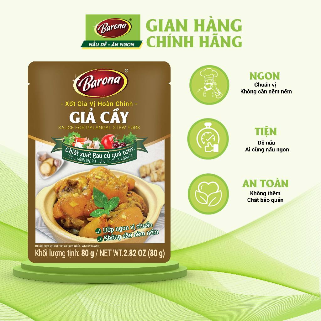 Combo 1 Thùng (80 gói) Gia Vị Giả Cầy Barona 80g ướp ngon chuẩn vị ...