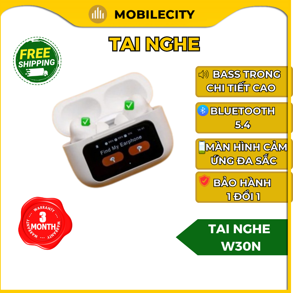 Tai nghe không dây đa chức năng CozyBuds W30N màn hình cảm ứng Khử ...
