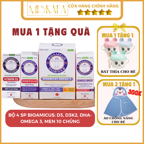 Bộ 3 sản phẩm BIOAMICUS, men 10 chủng, Vitamin D3 cho bé, Vitamin ...