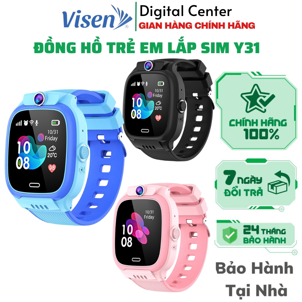Đồng hồ thông minh trẻ em cao cấp Y31 nghe gọi 2 chiều 4G 3G, chống nước IP67 lắp sim định vị đa ...