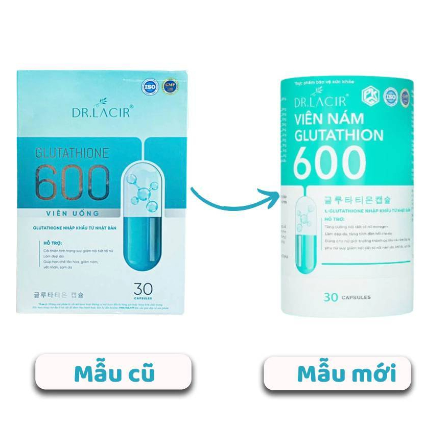Viên Uống Nám Trắng Da Glutathione 600 Dr Lacir Hạn Chế Lão Hoá Da [Chính Hãng] | Shopee Việt Nam