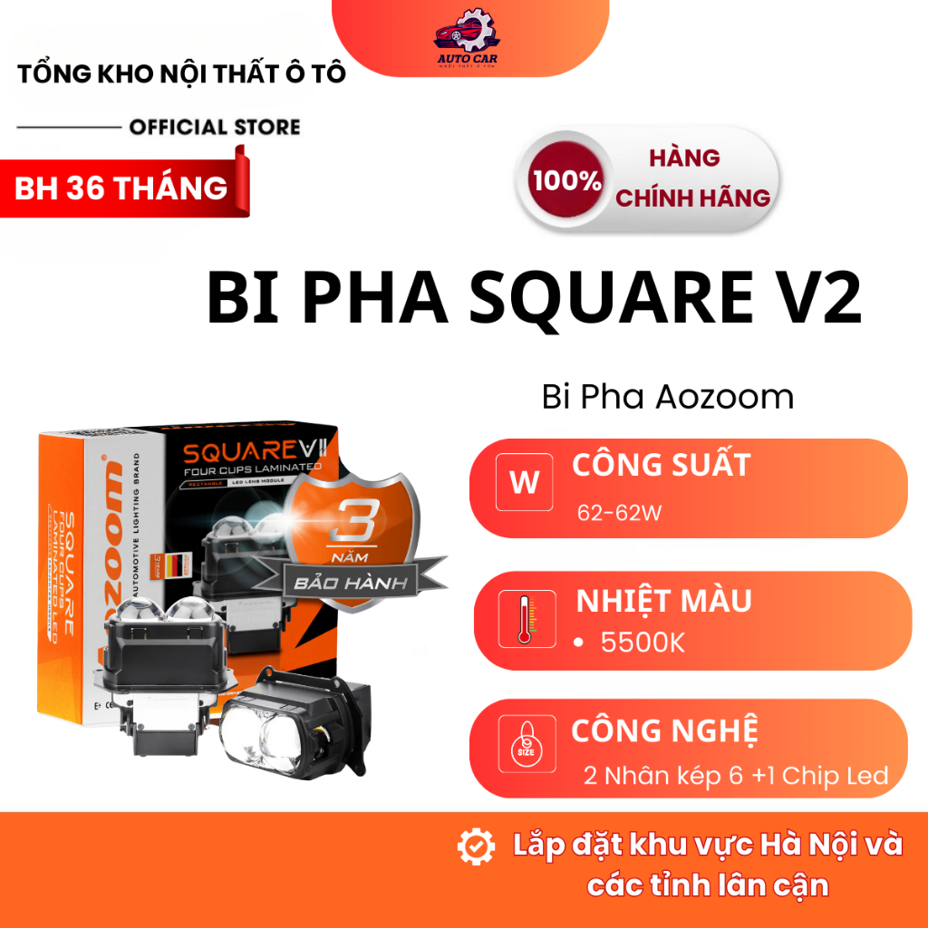 Bi Led Aozoom Square V2 Cho xe Ô Tô VF7,8,9 | Shopee Việt Nam