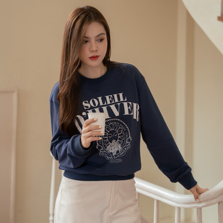 Áo Nỉ LA STUDIOS In Soleil 100% Cotton Dài Tay | Shopee Việt Nam