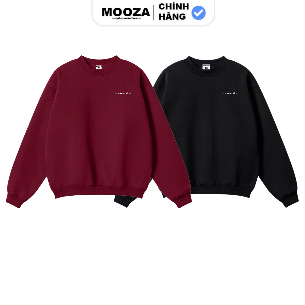 Áo Sweater Mooza Studio, Form rộng Nam Nữ Nỉ lót lông Cotton 100% ...