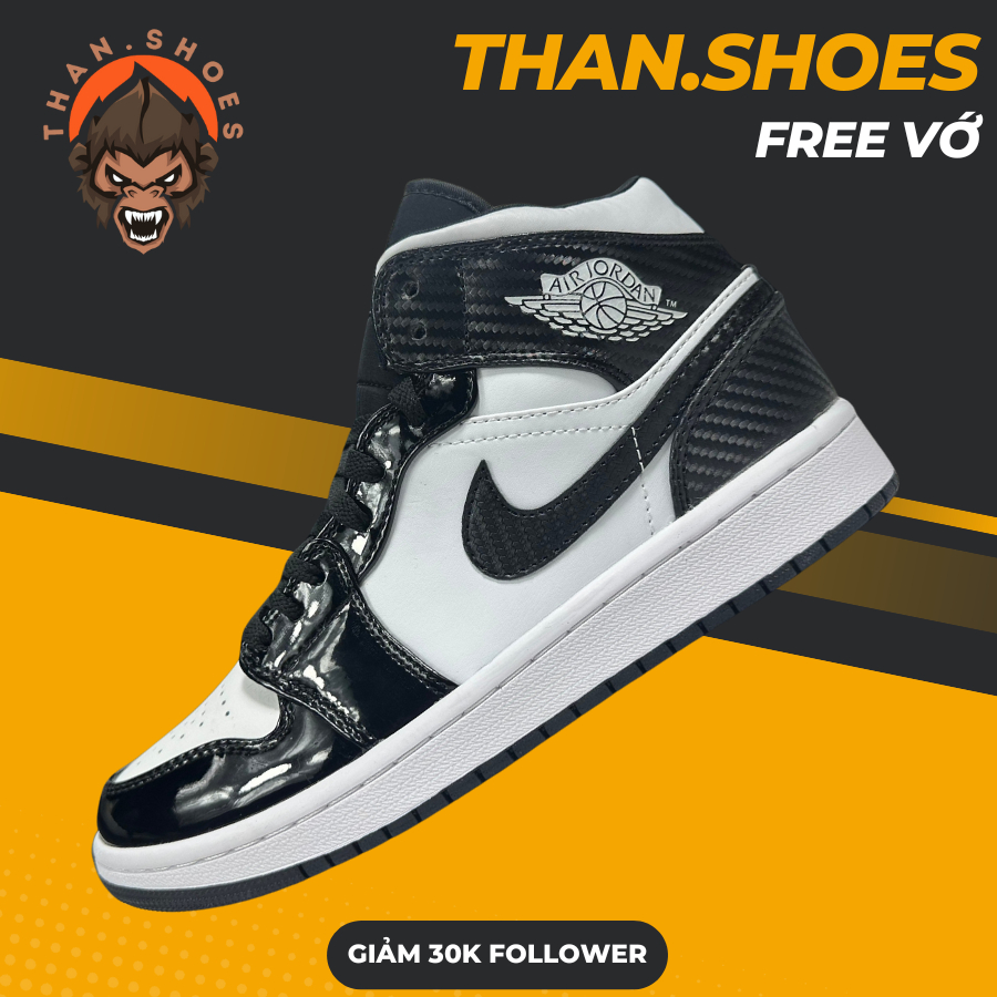 Giày JD1 Mid Carbon Fiber, JD1 Mid Đen Trắng Carbon - Than.Shoes ...