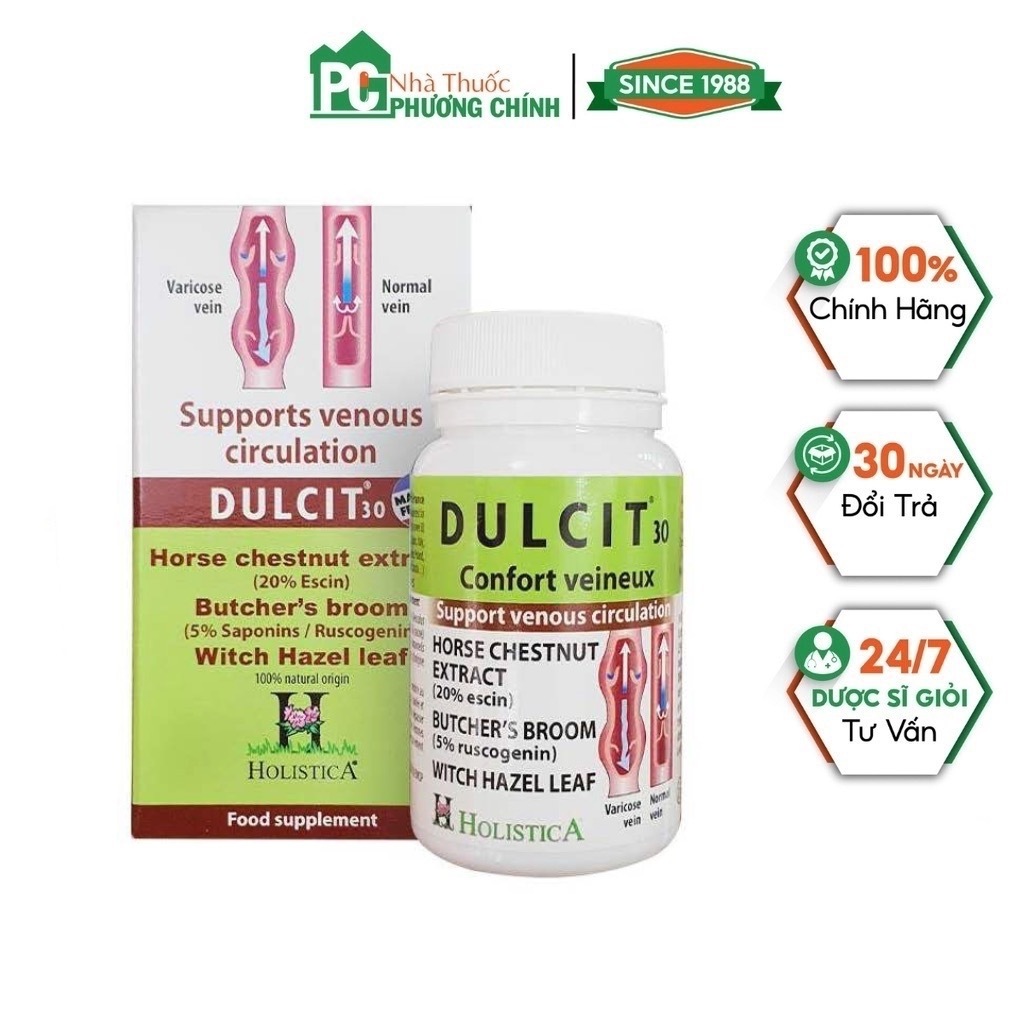 Viên Uống Suy Giãn Tĩnh Mạch Dulcit Holistica Giúp Giảm Tình Trạng Nặng ...