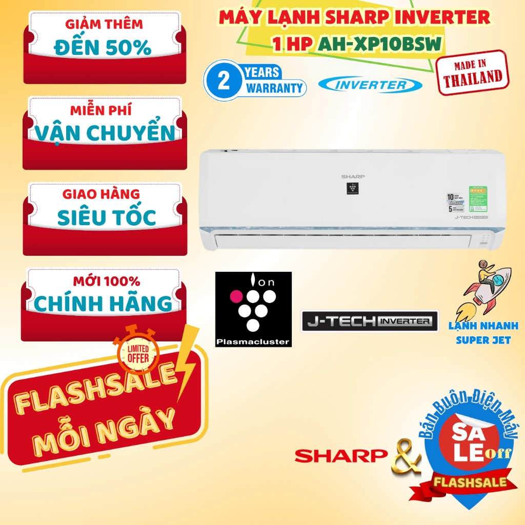AH-XP10BSW Máy lạnh Sharp 1HP Inverter AH-XP10BSW,Công nghệ ...