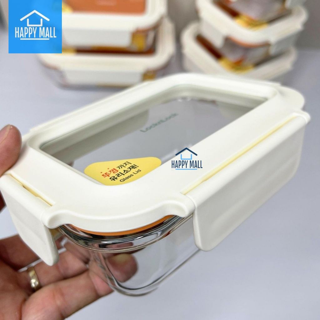 Hộp thủy tinh chịu nhiệt LocknLock Cube nắp thủy tinh khóa 4 chiều hình ...