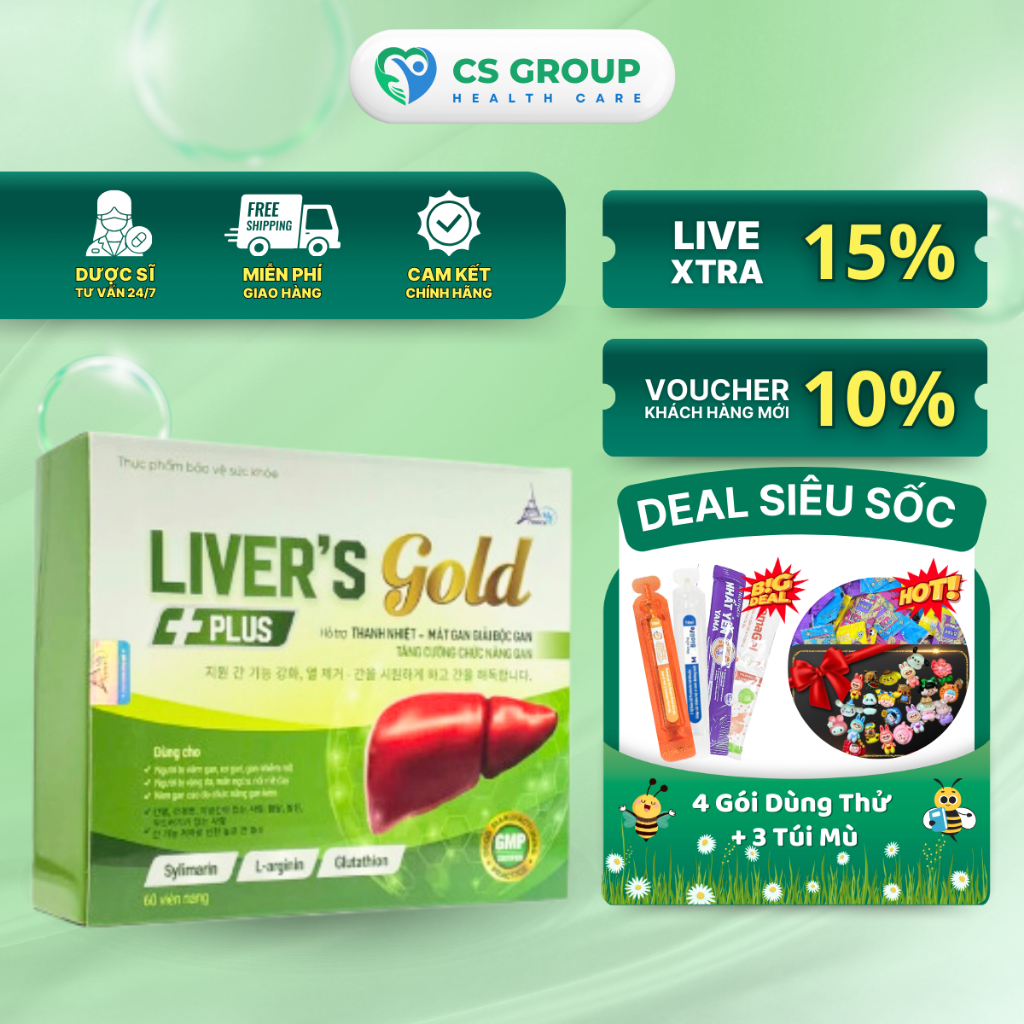 [ MUA 1 ĐƯỢC 4] Liver's Gold Plus - Viên Uống Bổ Gan, Hỗ Trợ Tăng Cường ...