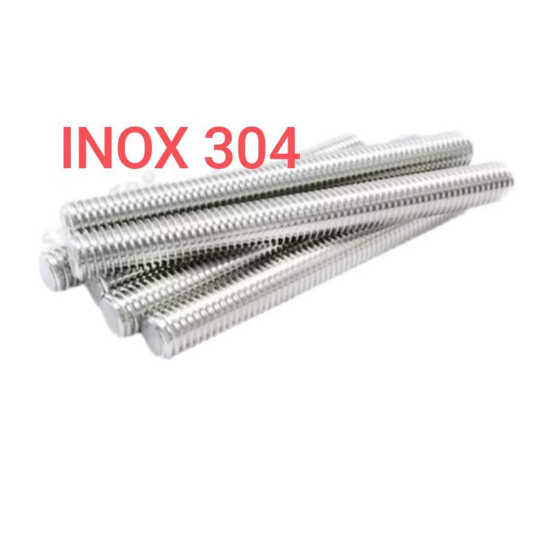Cây ty ren tyren INOX 304 M3 M4 M5 M6 M8 M10 ty treo tiren | Shopee ...