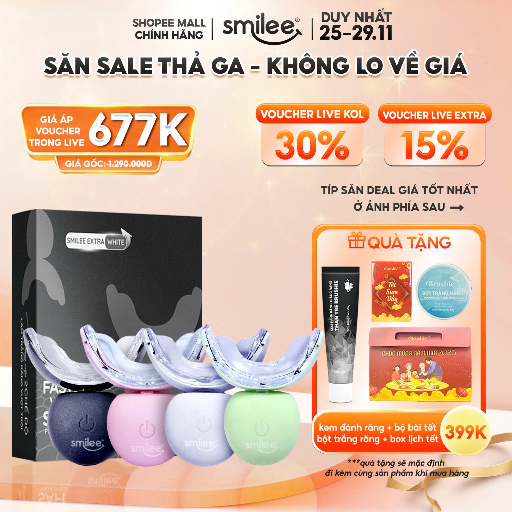 Bộ Kit Trắng răng Smilee Extra, trắng từ 3 đến 6 tone sau 1 liệu trình | Shopee Việt Nam