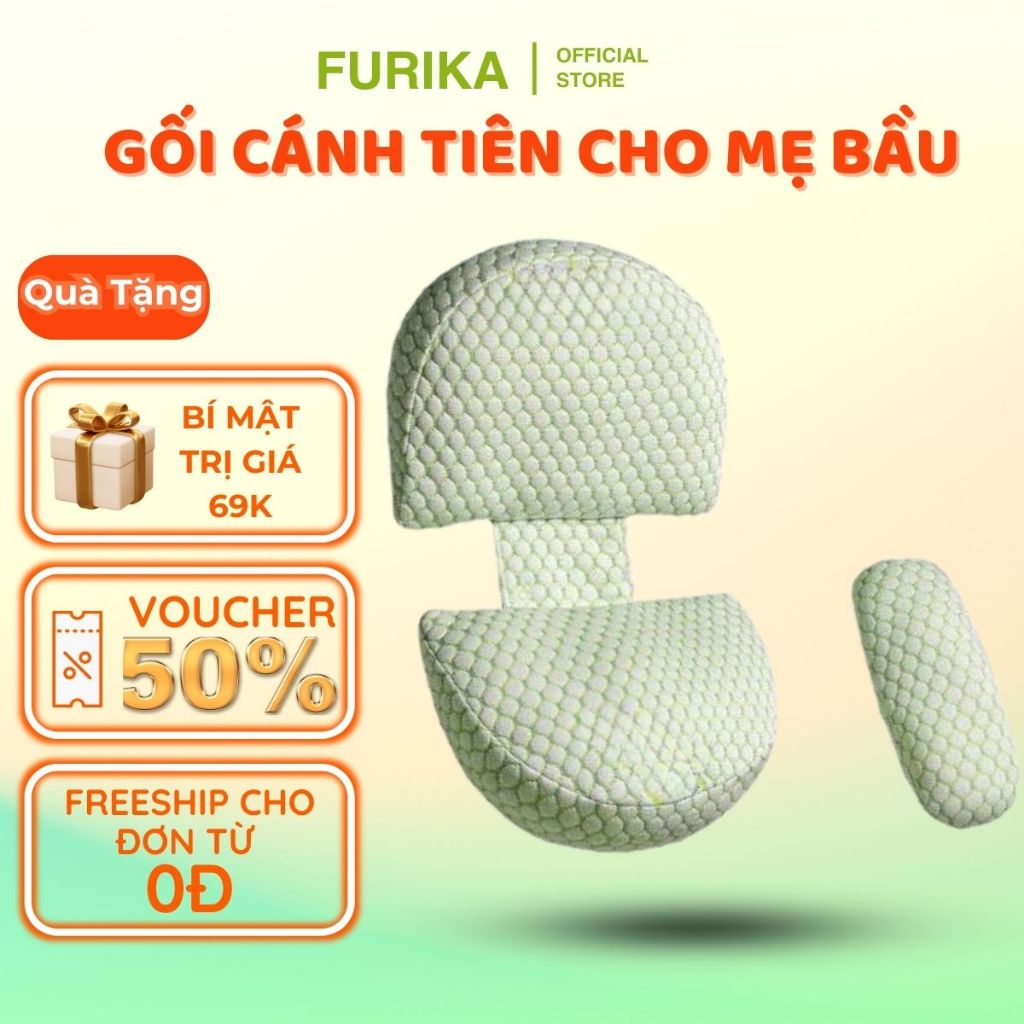 Gối Bầu Cánh Tiên Cao Cấp FURIKA Nâng Đỡ Bụng Giảm Đau Lưng Giúp Các Mẹ ...