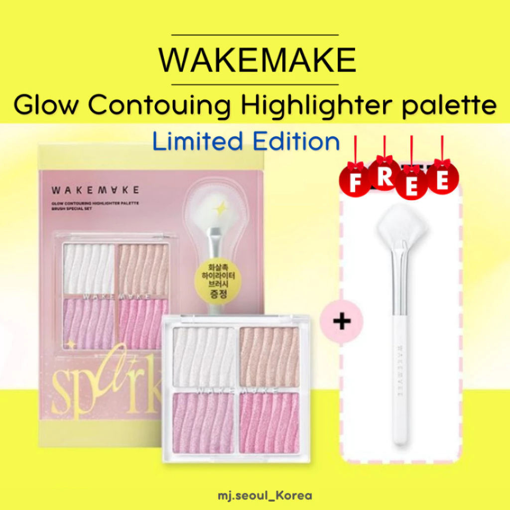 Bảng Highlight Bắt Sáng 4 Ô Wakemake Glow Palette 7.8gr 01 Warm Tone Kèm Cọ | Shopee Việt Nam