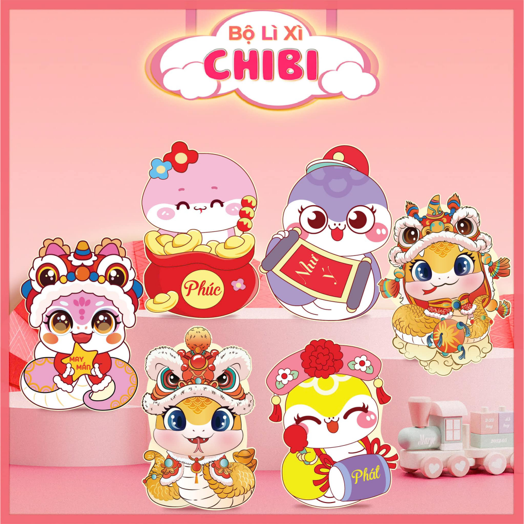 [50 Bao] lì xì chibi chipi lì xì hoạt hình tết Giáp Thìn 2025 mới cao ...