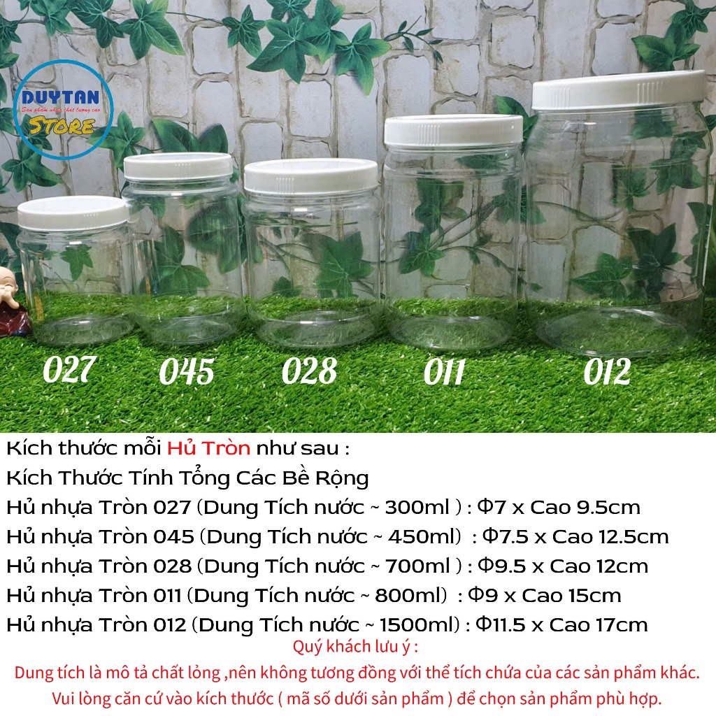 💝 COMBO 12 Hủ Nhựa Tròn Nắp Trắng 027/045/028/011/012 💝 Nhuaduytan ...