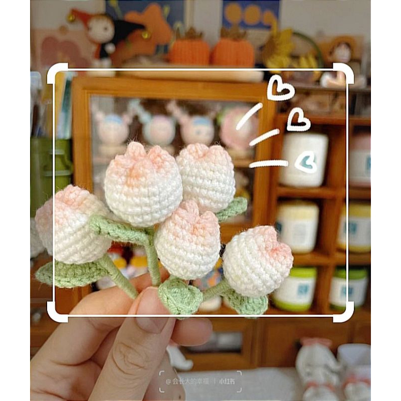 Set bông hoa Tulip mini đáng yêu bằng len handmade(đổi màu ib) | Shopee ...