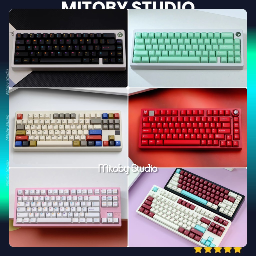 Keycap Aifei Retro 100 Ruby Red bàn phím cơ Mitoby Studio Keycap Cherry ...