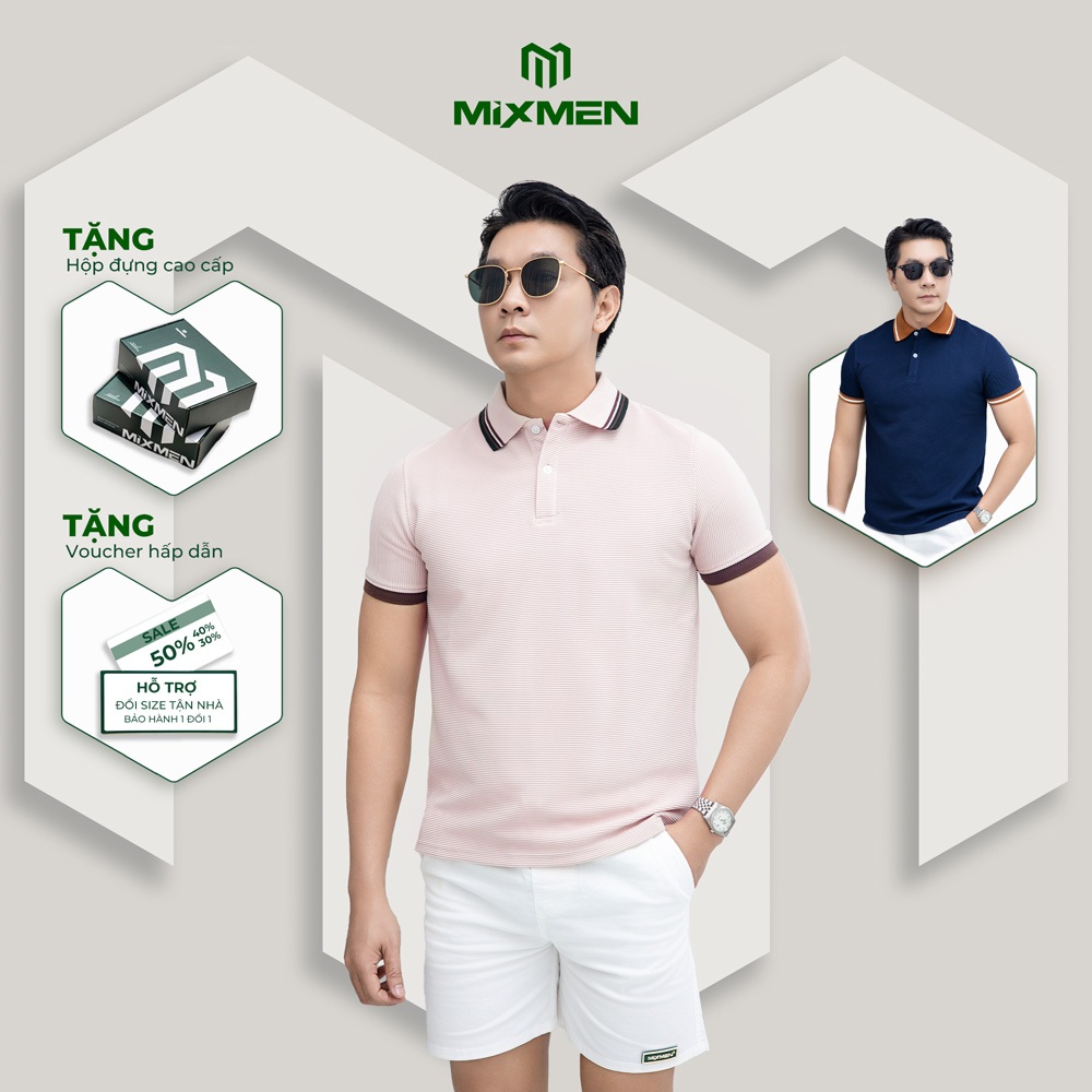 Áo Polo Nam Mixmen XENTER M-980 Chất Vải Thun Gân Cao Cấp Lạ Mắt, Sang trọng, dễ phối đồ, Big ...